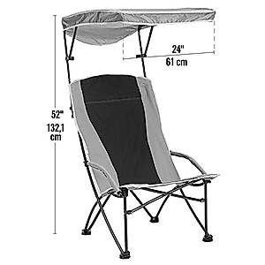Pro Comfort High Shade Chair,Tan Fabric,Graphite Frame
