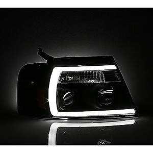 HH Building 2pcs Headlight Front Left Right Side Clear Lens Black Housing LED Extended Full Drl Tube Projector Headlights 7L3Z13008DA 5_444-FF15004V2-LB-BK B2204A0B2206A_2004_2005_2006_2007_2008_A30