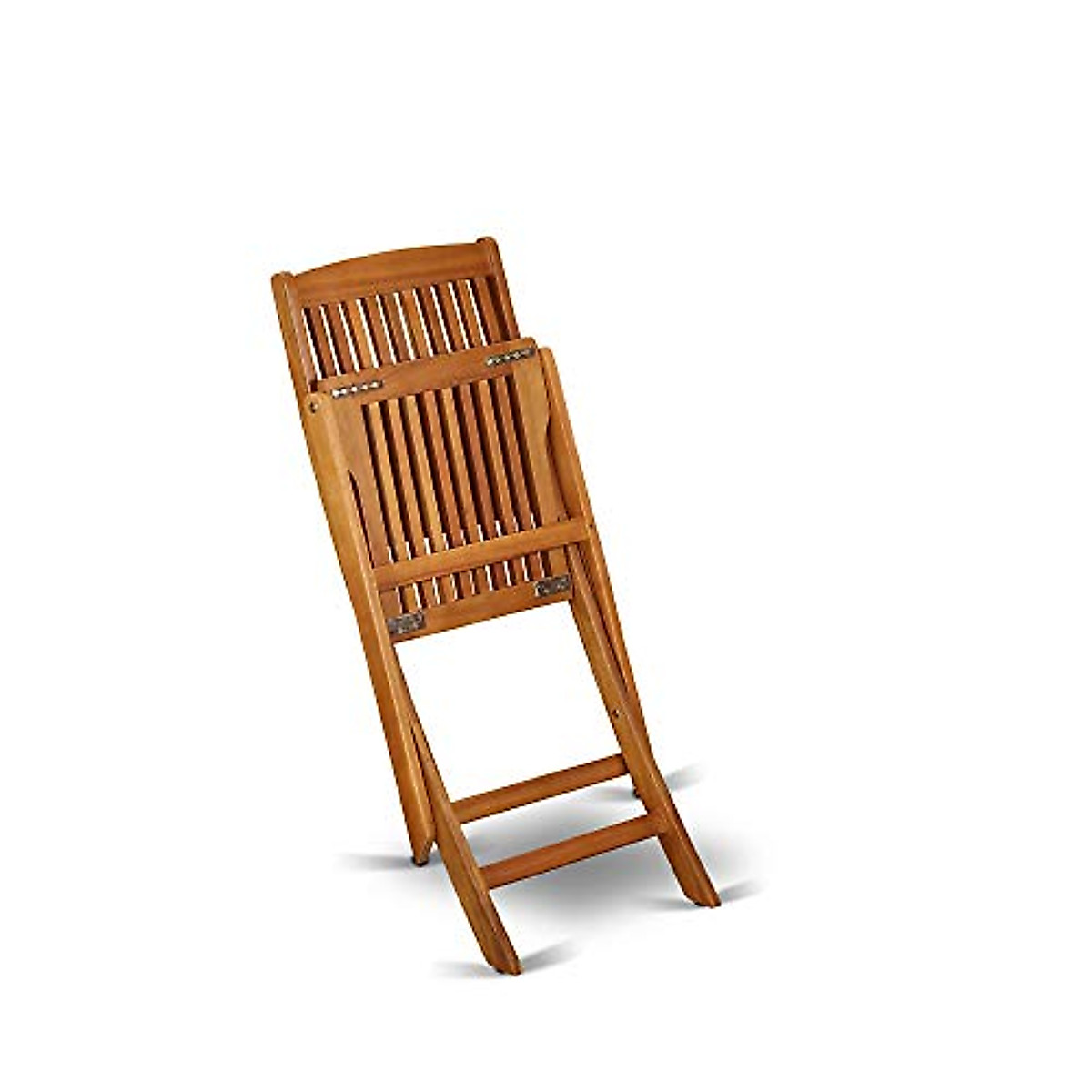 East West Furniture DICM5CWNA Diboll 5 Piece Patio Bistro Dining Furniture Set Includes an Oval Outdoor Acacia Wood Table and 4 Folding Side Chairs, 36x60 Inch, Natural Oil