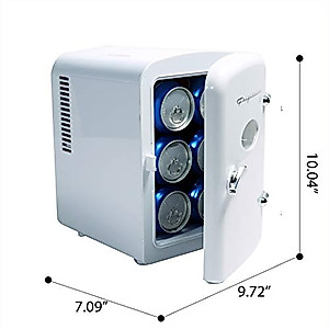 Frigidaire EFMIS129-WHITE 6 Can Beverage Cooler, White & REVLON Oil-Absorbing Volcanic Face Roller, Reusable Facial Skincare Tool for At-Home or On-the-Go Mini Massage