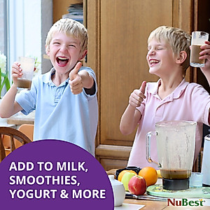 NuBest Tall Protein Powder for Kids & Teens - Whey Protein Powder - Chocolate Protein Powder Shake - Protein Drink with Probiotics, Omega 3-6-9, Vitamin D3 + K2, Calcium, Vitamin - 15 Servings