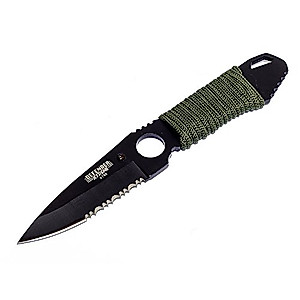 Shelter 6788 Full Hunting Knife Stainless Steel Sheath, Tang/Black, 7"