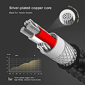 CableCreation Audio Cable, 10FT 3.5mm Right Angle Male to Male Auxiliary Stereo HiFi Cable with Silver-Plating Copper Core Compatible with Car,iPhones,Tablets,24K Gold Plated, Black