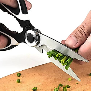 Kitchen Shears 2 Pack, Premium Heavy Duty Shears, Multi Purpose Strong Stainless Steel Kitchen Utility Scissors with Cover for Poultry, Fish, Meat, Vegetables Herbs, Bones