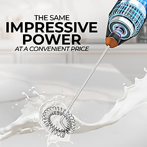 Zulay Powerful Milk Frother Wand - Mini Milk Frother Handheld Stainless Steel - Battery Operated Drink Mixer for Coffee, Lattes, Cappuccino, Matcha - FrothMate Milk Frother Gift - Black & Copper