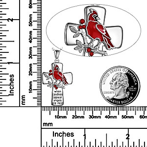 POPLYKE Cardinal Cross Necklace Memorial for Women Sterling Silver When Cardinals Appear Angels Are Near Necklace Jewelry for Mother