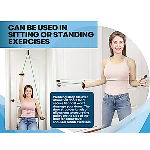 LiftAid Shoulder Pulley for Physical Therapy with Exercise Guide - Improves Shoulder Strength & Range of Motion - Reduces Pain, Helps in Muscle Recovery - Physical Therapy Equipment (Green)