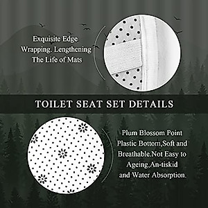 ZYLLGLOW Forest Shower Curtain Set Boho Shower Curtain Set with Rugs, Abstract Mountain Bathroom Decor Accessories Bathroom Set with Shower Curtain and Rugs Leaves Curtain Set