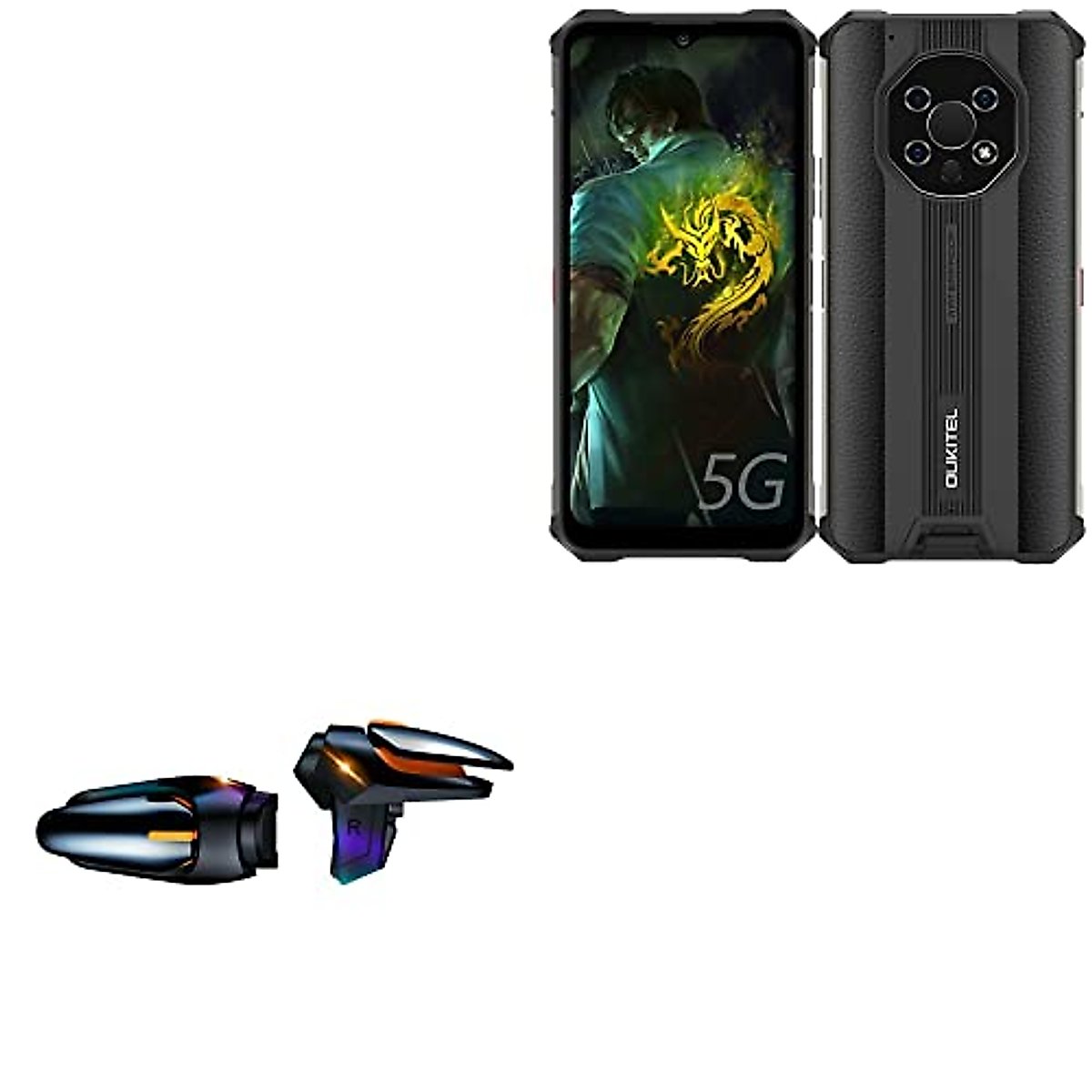 BoxWave Gaming Gear for Oukitel WP13 (Gaming Gear by BoxWave) - Touchscreen QuickTrigger Auto, Trigger Buttons Autofire Gaming Mobile FPS for Oukitel WP13 - Jet Black