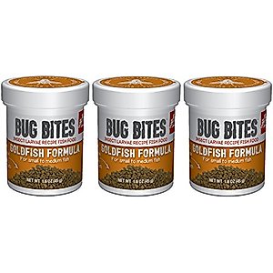 Fluval (3 Pack) Bug Bites Goldfish Formula for Small to Medium Fish