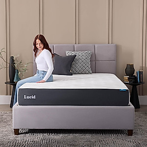LUCID 10 Inch Memory Foam Mattress - Medium Feel - Infused with Bamboo Charcoal and Gel - Bed in a Box - Temperature Regulating - Pressure Relief - Breathable - Twin XL Size