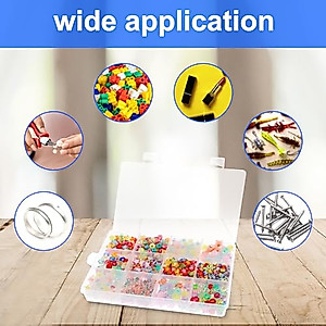 DSLSQD Bead Organizer Box, 1 Pack 12 Grids Plastic Storage Box with 18 Removable Grids Compartments, Small Plastic Jewelry Organizer Box for Beads Jewelry Earring Cosmetics Craft Tackle Pills