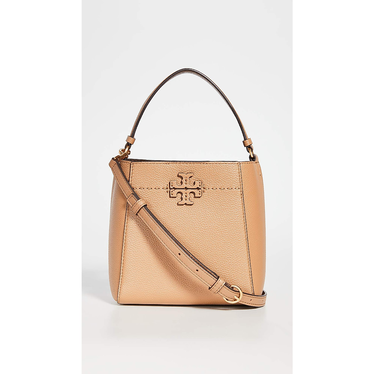 Tory Burch Women's Small McGraw Bucket Bag, Tiramisu, Tan, One Size
