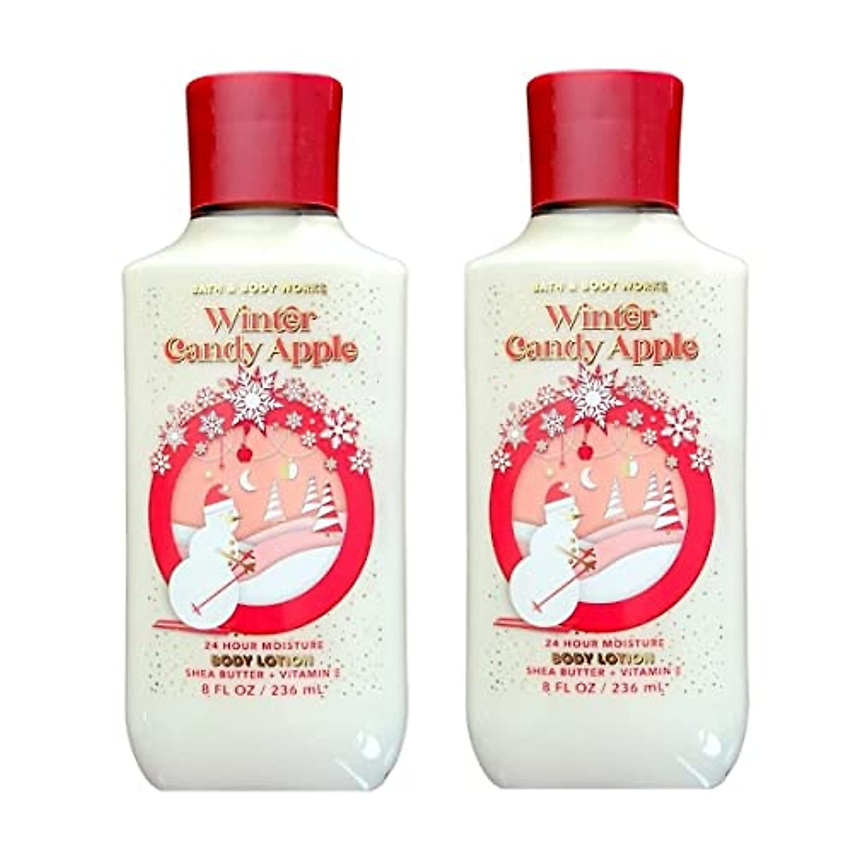 Bath and Body Works Winter Candy Apple Super Smooth Body Lotion 8 Oz -2 Pack (Winter Candy Apple)