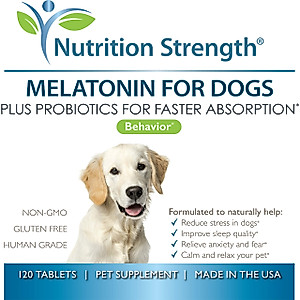 Nutrition Strength Melatonin for Dogs, 120 Chewable Tablets