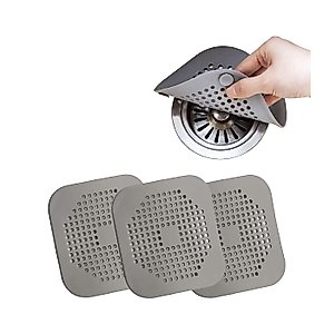 Shower Drain Hair Catcher with Suction Cups Easy to Install and Clean Suitable for Bathroom Bathtub and Kitchen 3 Pack Flat Shower Drain Hair Trap TPR Silicone No More Clogging