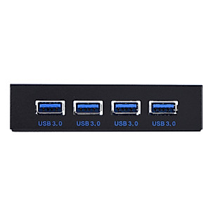 4 Ports USB 3.0 Front Panel Hub, 3.5 Inch Floppy Bay Internal Metal USB Hub Front Panel with 19 Pin to 4 USB 3.0 Hub Ports, for Computer Case