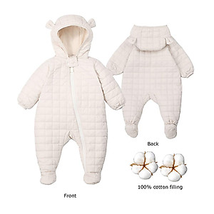Baby Girl Boy Snowsuit 0-3 months Down Jacket Hooded Romper Jumpsuit Infant Spring Winter Outwear
