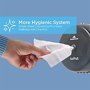 Georgia-Pacific SofPull 19510 Centerpull 2-Ply High Capacity Toilet Paper, 1000 Sheets Per Roll, 6 Rolls Per Case, White