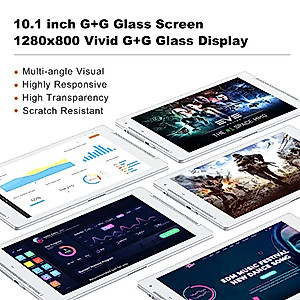 TJD Android 12 Tablet, 10.1 Inch Tablets with Stand, 8GB RAM 128GB ROM 512GB Expandable, HD IPS Screen, Google GMS Tablet, 6000mAh Fast Charge, 8MP Dual Camera, 2.4G/5G WiFi6, IPS HD Touch Screen