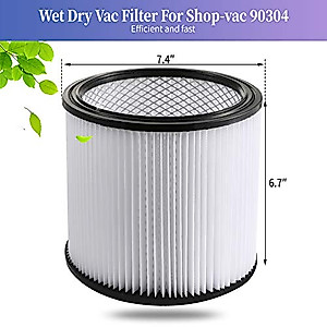 DerBlue 2 PACK Replacement Filter Compatible with Shop-Vac 90304 90350 90333 fits Most Wet/Dry Vacuum Cleaners 5 Gallon and Above