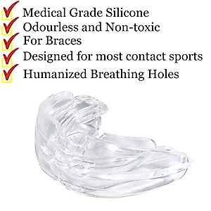 Youth Mouth Guard for Braces,Football Sports Mouthguard for Boxing MMA Lacrosse Basketball Taekwondo Karate Wrestling,No Boiling Required