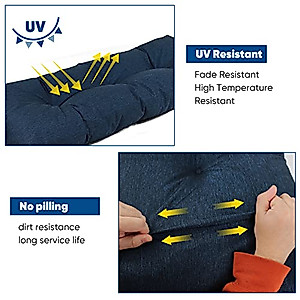 Millsilo Non Slip Bench Cushion for Indoor Outdoor Furniture, Water Resistant Durable Thicken Window Seat Cushions for Storage Bench, Long Bench Pads for Mudroom, 36x14x4 inch, Star Blue