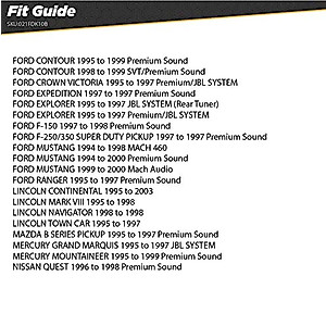 Scosche FDK10B Compatible with Select 1988-97 Ford/Lincoln/Mercury/Mazda Premium Sound Wire Harness / Connector; High level inputs,black
