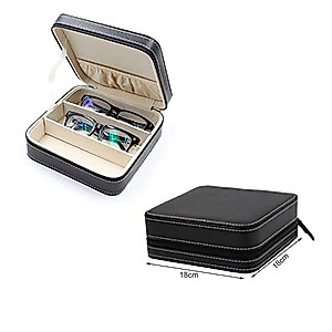 Cokritsm Travel Portable Sunglass Organizer Case 3-Slot Glasses Collector Storage, Glasses Case Multiple Pairs，Travel Jewelry Case Men，Multiple Glasses Case，Travel Sunglasses Organizer