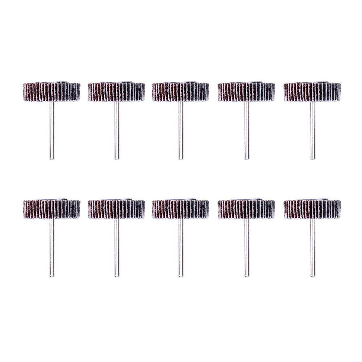 AUTOTOOLHOME 10 Pack Abrasive Flap Wheel Sander 80 Grit 1/8 inch Shank for Drill Grinding Polishing Sanding Wheels Rotary Tool