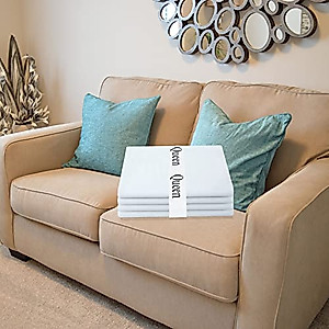 Maletnd 2 Pieces Bed Sheet Organizer Bands, Closet Organization Sheet Straps, Linen Labels Bedding Bands, Elastic Bed Sheet Storage Sheet Keepers (Queen)