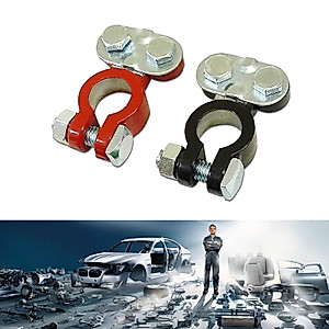 NGHEY Pack-2 Cables Terminal Connectors with 2 PCS Washers, Zinc Plated Cables Terminal Connectors Kit for Marine Car Boat RV Cables Accessories (Silver)