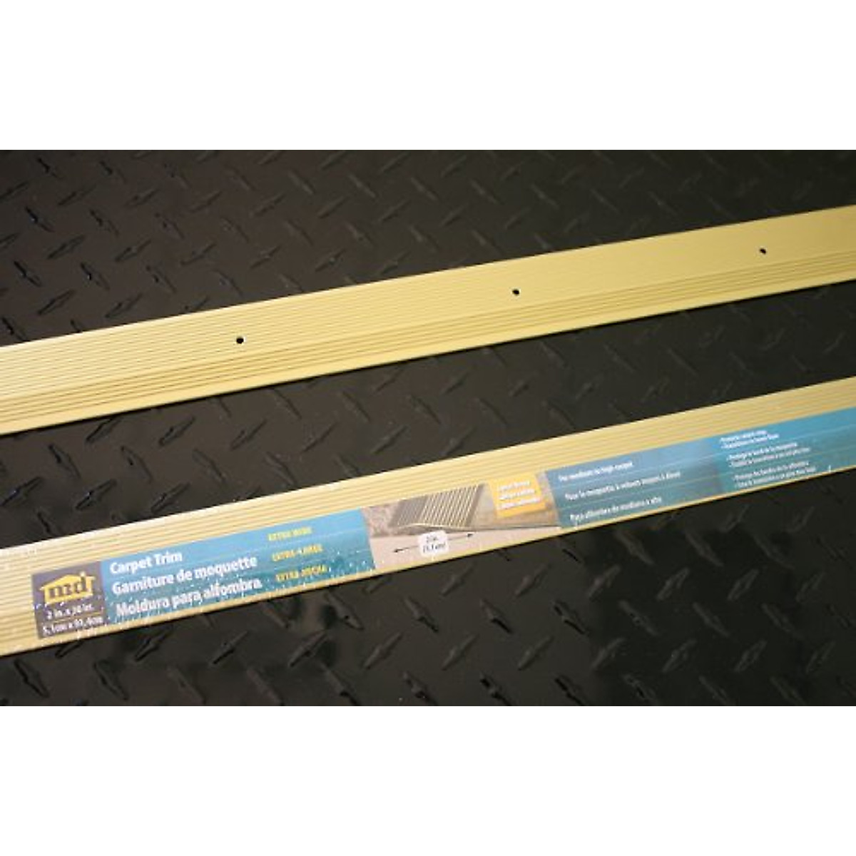 M-D Building Products 79244 Extra Wide Fluted 2-Inch by 36-Inch Carpet Trim, Satin Brass