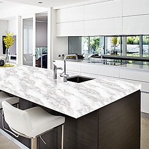 Arthome Marble Contact Paper Peel and Stick Wallpaper 17''x120'' Self Adhesive Decorative Vinyl Film Waterproof for Table,Countertop,Cabinet,Shelf Liner Removable Stick On Wall Covering