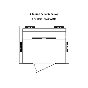 HeatWave BSA2406 2-Person Deluxe Ceramic Infrared Sauna, 1-2, Hemlock