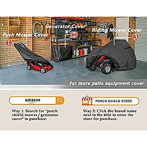 Porch Shield Water-resistant Riding Mower Cover Universal Fit Lawn Tractor (Up to 54" decks, Black)