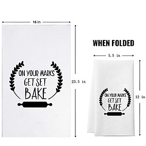 ZJXHPO Baker Towel Gifts On Your Marks Get Set Bake Kitchen Towel British Baking Show Inspired Gift Baking Gift Housewarming Gift Bake Lover Gift (Get Set Bake Towel)