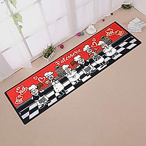 Carvapet 2 Piece Non-Slip Kitchen Mat Rubber Backing Doormat Runner Rug Set, Patisserie (19"x59"+19"x31")