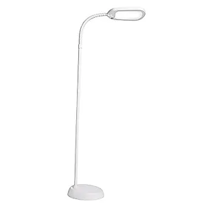 Newhouse Lighting NHFL-AP-WH Apollo LED Floor Lamp Energy-Efficient Natural Reading Artists Crafts Adjustable Gooseneck Task Light, White