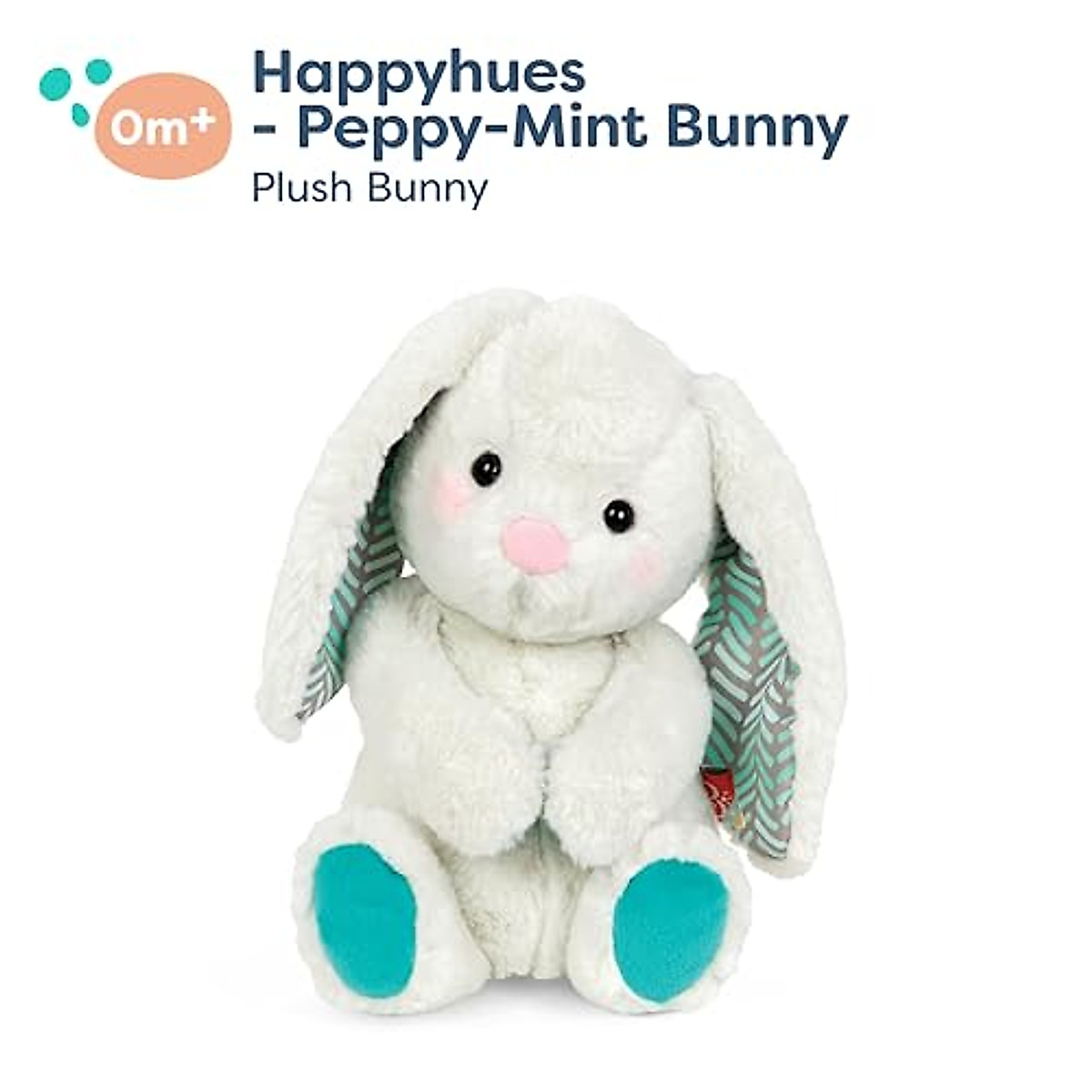 B. toys- B. softies- 12" Plush Bunny– Soft & Cuddly Plush Bunny – Huggable Stuffed Animal Rabbit Toy – Washable- Happy Hues- Peppy Mint Bunny- 0 Months +