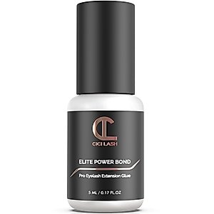 Elite Power Eyelash Extension Glue for Professionals - Maximum 8 Week Retention / 1-2 Second Drying Time Semi Permanent Individual/Volume Lash Extension Glue with Deep Black Color - Latex Free 5ml