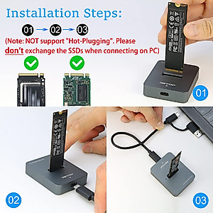 RIITOP M.2 to USB Docking Station, NVMe to USB-C Reader Adapter for Both M.2 (M Key) NVMe SSD and (B+M Key) SATA-Based SSD Enclosure