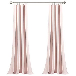 Lush Decor Pixie Fox Geo Blackout Window Curtain Panel, Single Panel, 52" W x 84" L, Pink - 100% Blackout Curtains - White & Pink Curtains for Kids & Baby - Geometric Dots - Bedroom & Nursery Decor