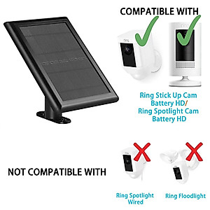 Ring Camera Solar Panel Charger,5W Solar Panels for Ring Stick Up Cam/Ring Spotlight Cam/Spotlight Cam Plus/Spotlight Cam Pro/Outdoor Wireless Security Camera (2, Black)