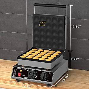 25 PCS Mini Pancakes Maker Machine,110V Mini Dutch Pancake Maker, 1750W Commercial Electric Nonstick Waffle Maker Machine for Home and Restaurants