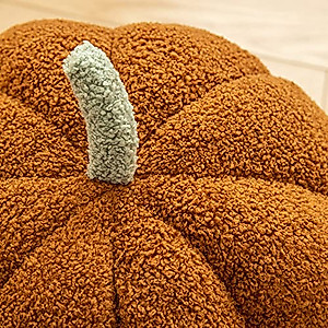 MONKISS Halloween Pumpkin Pillow Decorations, Soft Pumpkin Shaped Throw Pillow Short Fleece Skin-Friendly,Pumpkin Decorating Pillow Plush for Thanksgiving Gifts (White, 14 inch)…