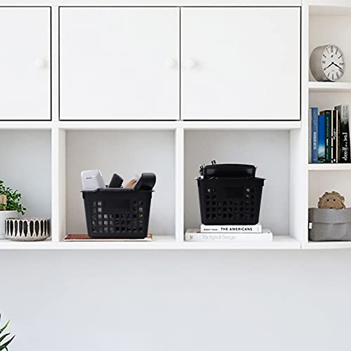 Vababa 6-Pack Small Storage Basket, Black