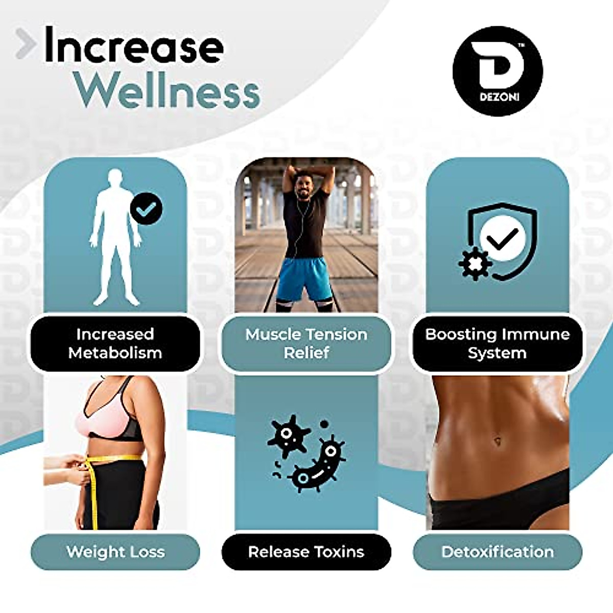 Dezoni Infrared Sauna Blanket | Portable Sauna for Home with Low EMF | Infrared Blanket with Adjustable Temperature | Kit Includes Towels and Headband