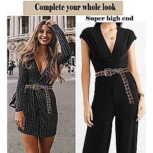 ALAIX Women's Metal Belt Gold Chain Belt Silver Belt Punk Rock Style Waist Belts Jeans Belts for women 1 Inch Wide