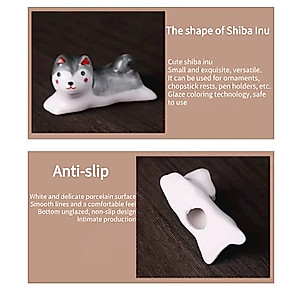 ABOING Japanese grocery animal series Cute cartoon dog Shiba Inu chopsticks stand decoration Exquisite and bright ceramics(10pcs)